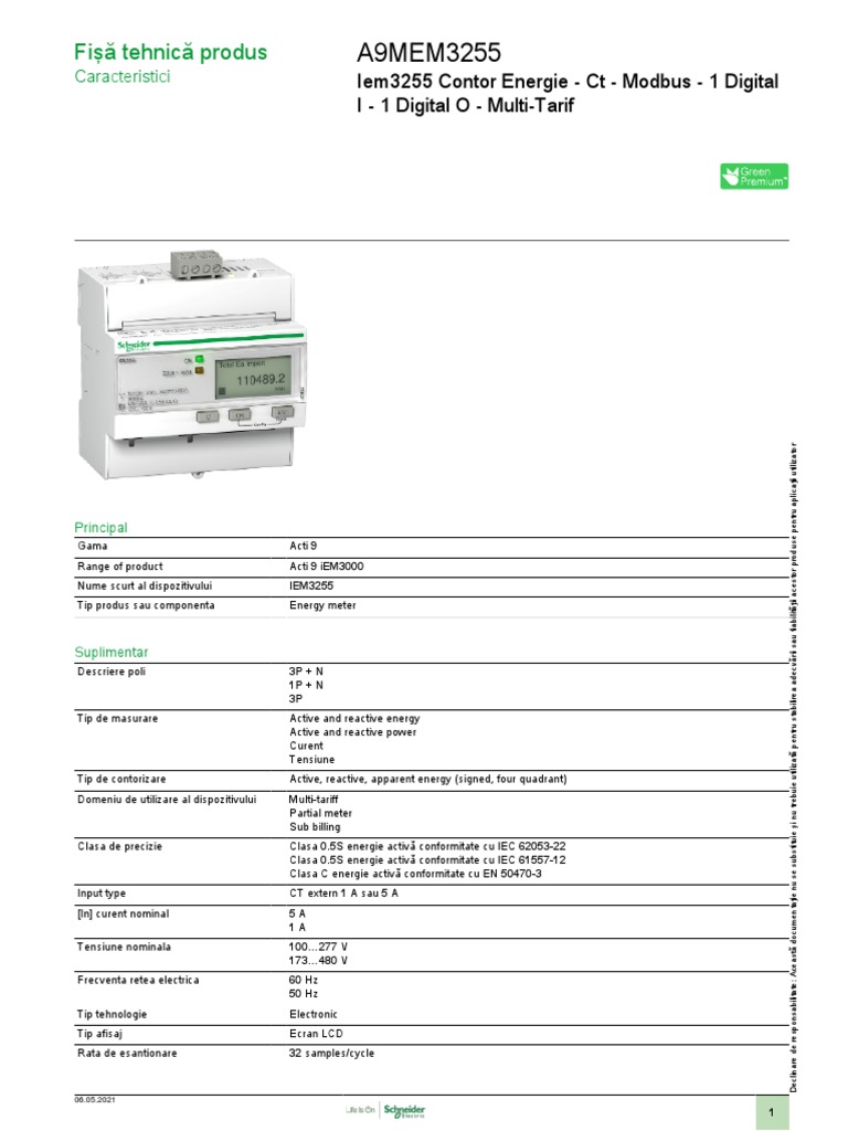 Gama Acti9 iEM3000 - A9MEM3255 | PDF