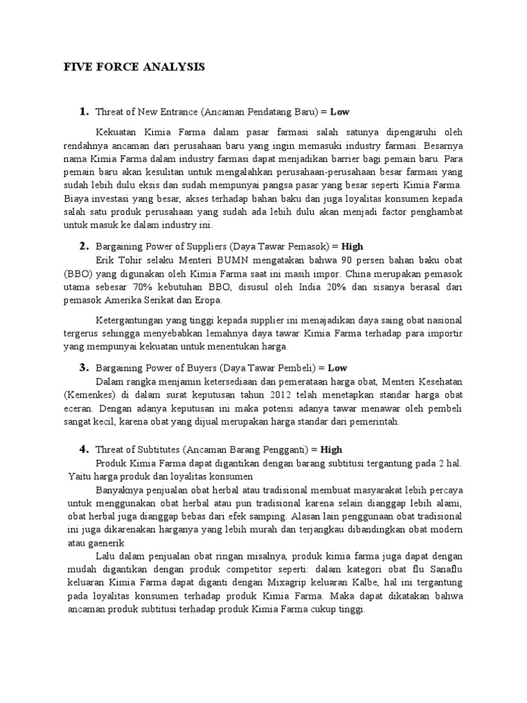 Five Force Analysis | PDF