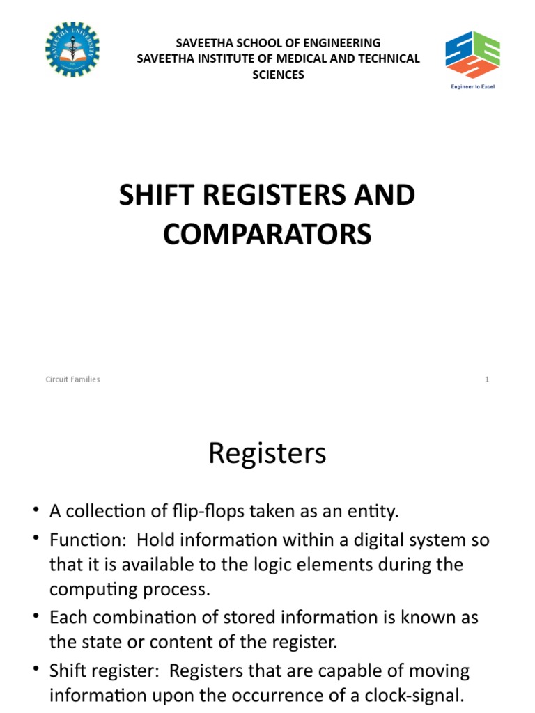 An Overview of Shift Registers, Comparators, and Universal Shift ...