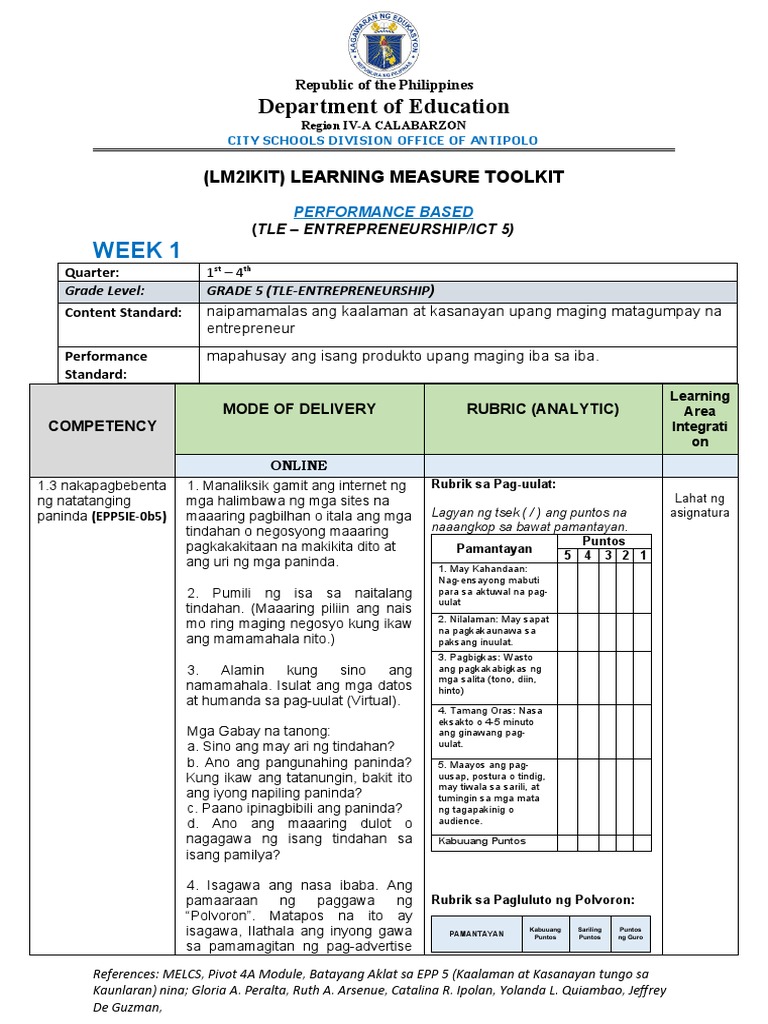 Ict-Performance Assessment-Grade5 Cabot Michelle Sta Cruz Es | PDF