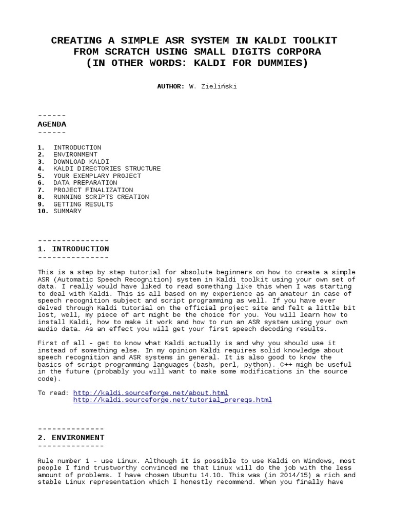 Kaldi For Dummies Fixed Pdf Speech Recognition Linux