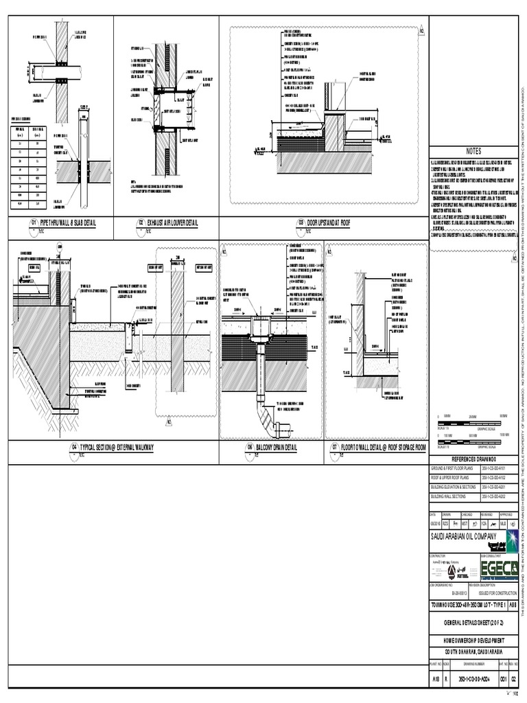 Pipe Thru Wall & Slab Detail Exhaust Air Louver Detail Door Upstand at ...
