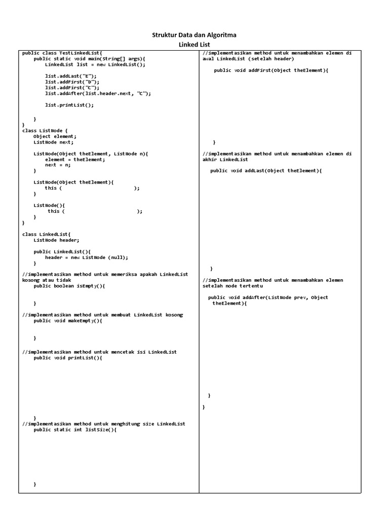 Struktur Data: Implementasi Linked List | PDF