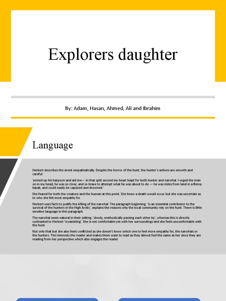 Explorers Daughter: By: Adam, Hasan, Ahmed, Ali and Ibrahim | PDF ...