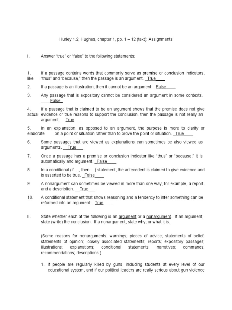 Argument vs. Nonargument Analysis Guide | PDF | Argument | Violence