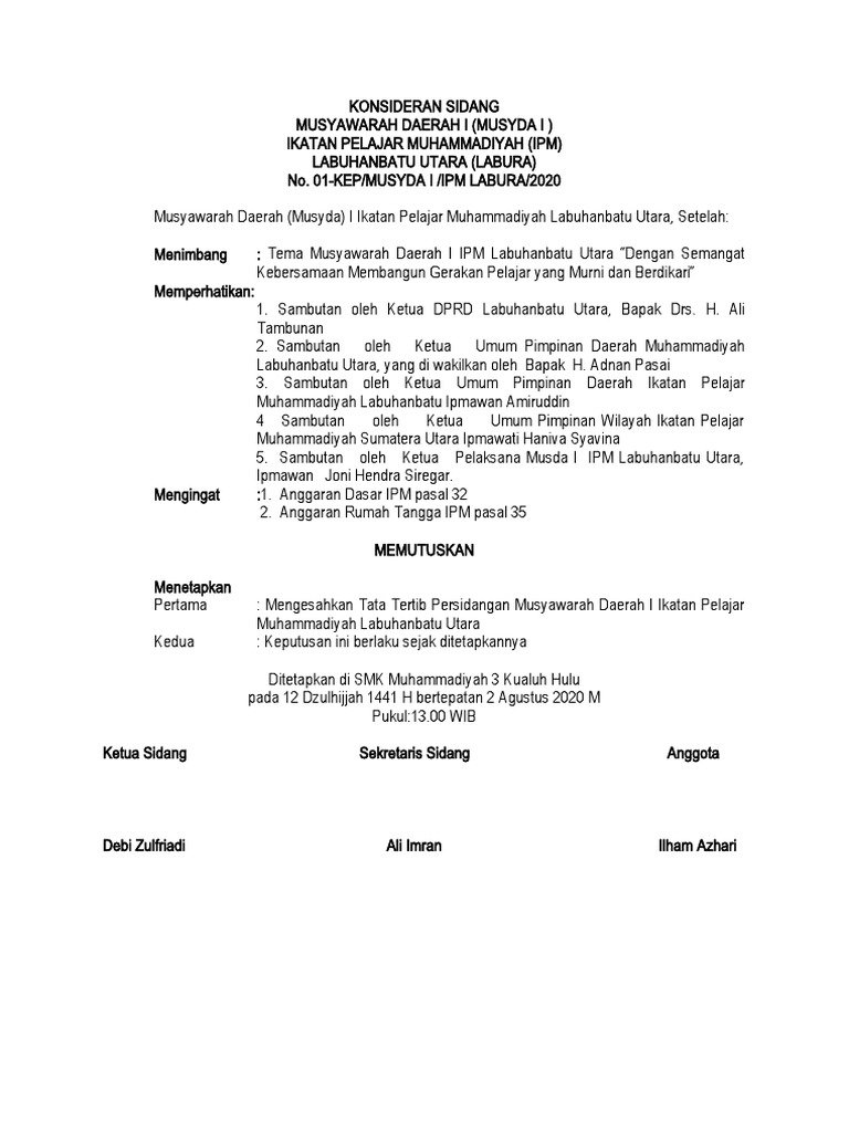 Konsideran Sidang | PDF