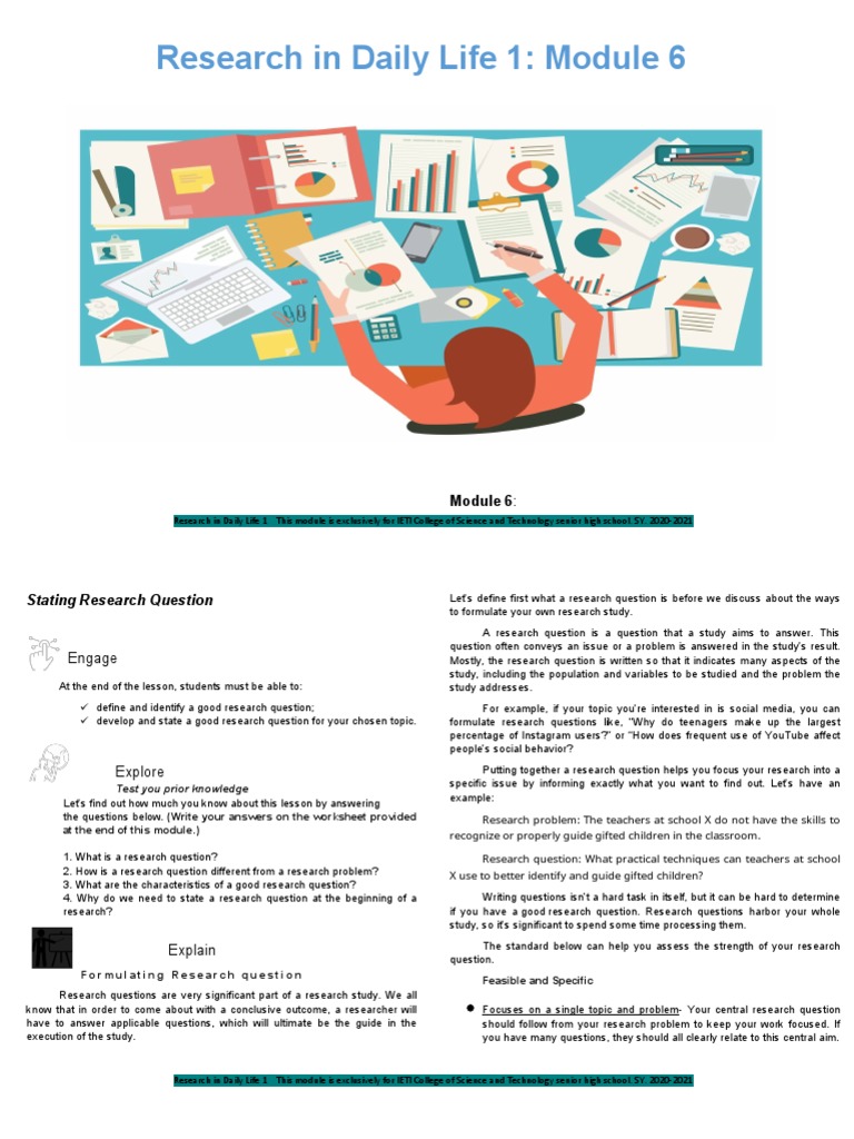Research in Daily Life 1: Module 6 | Download Free PDF | Question ...