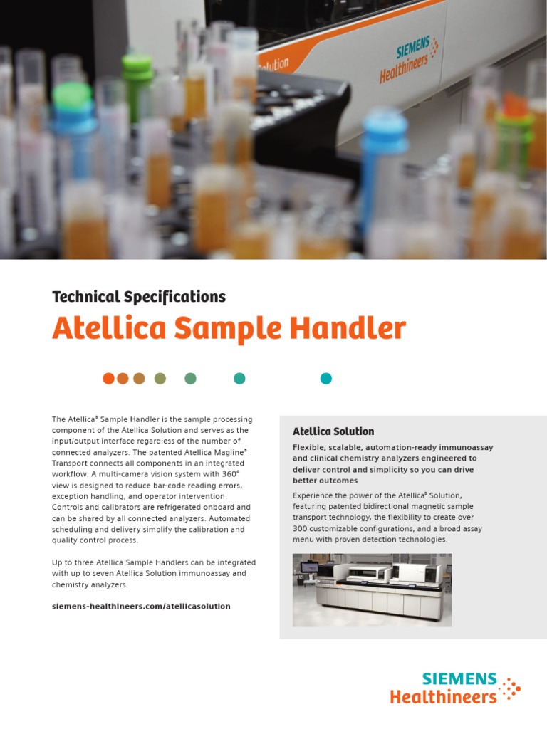 Atellica Sample Handler: Technical Specifications | PDF | Health Care ...