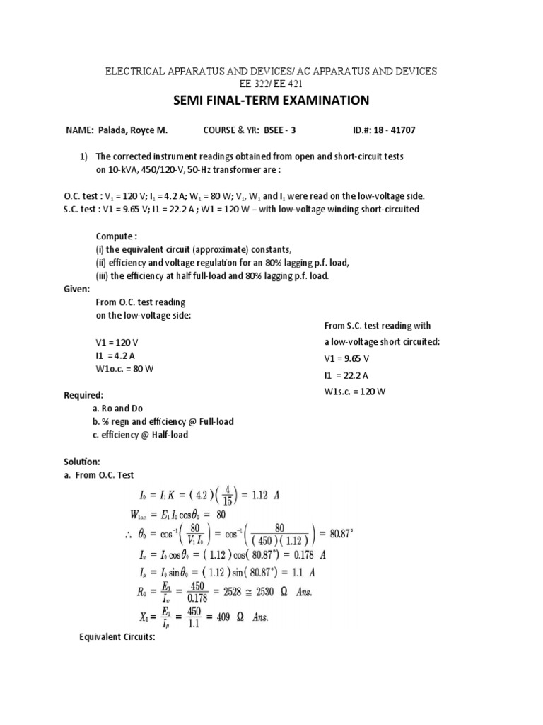 Transformer Solved Problem Pdf Transformer Power Electronics
