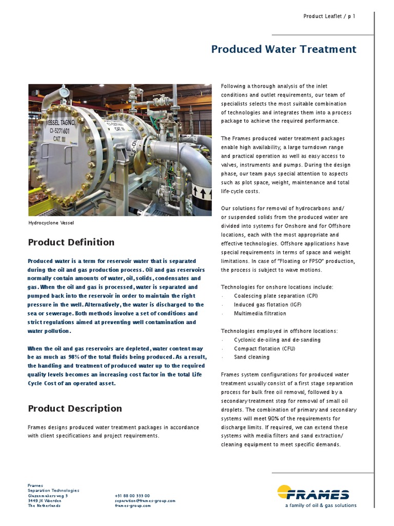 Offshore Produced Water Treatment Solutions | PDF | Physical Sciences ...