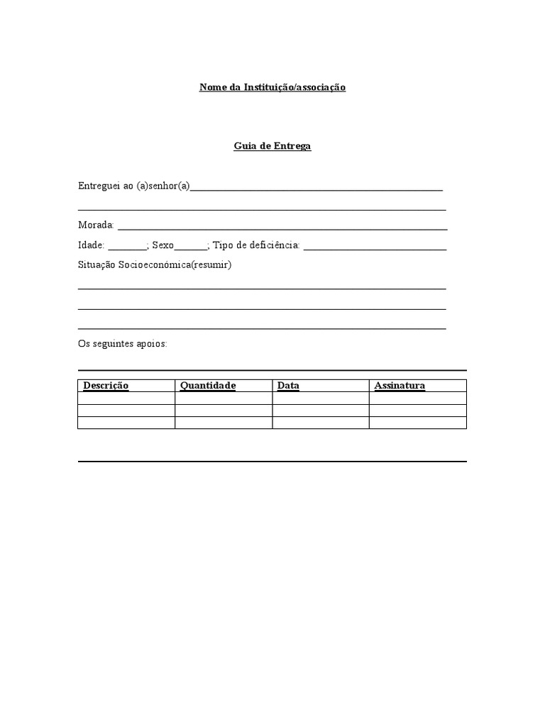 Guia de Entrega | PDF