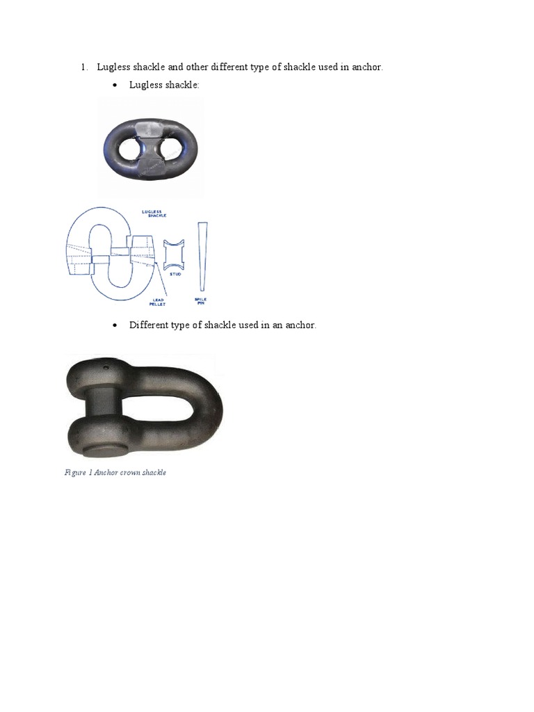 Lugless Shackle and Other Different Type of Shackle Used in Anchor ...