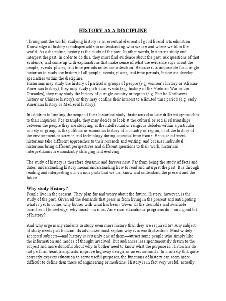 1.1 History As A Discipline | PDF | Historian | Human Nature