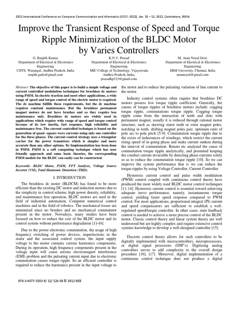 Ieee 2012 | PDF | Electric Motor | Electronic Filter