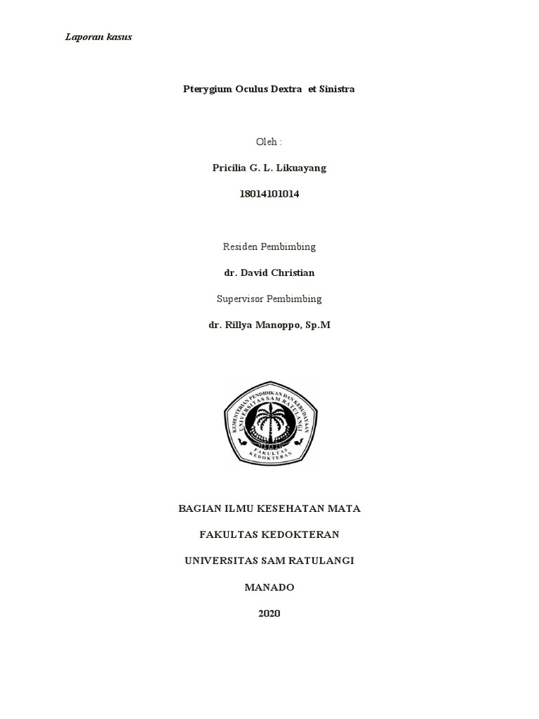 Pterygium Oculus Dextra | PDF