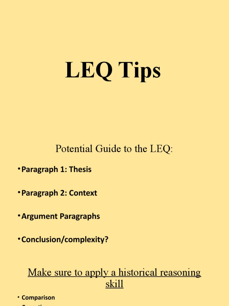 LEQ Tips AP World | PDF | Language Arts & Discipline