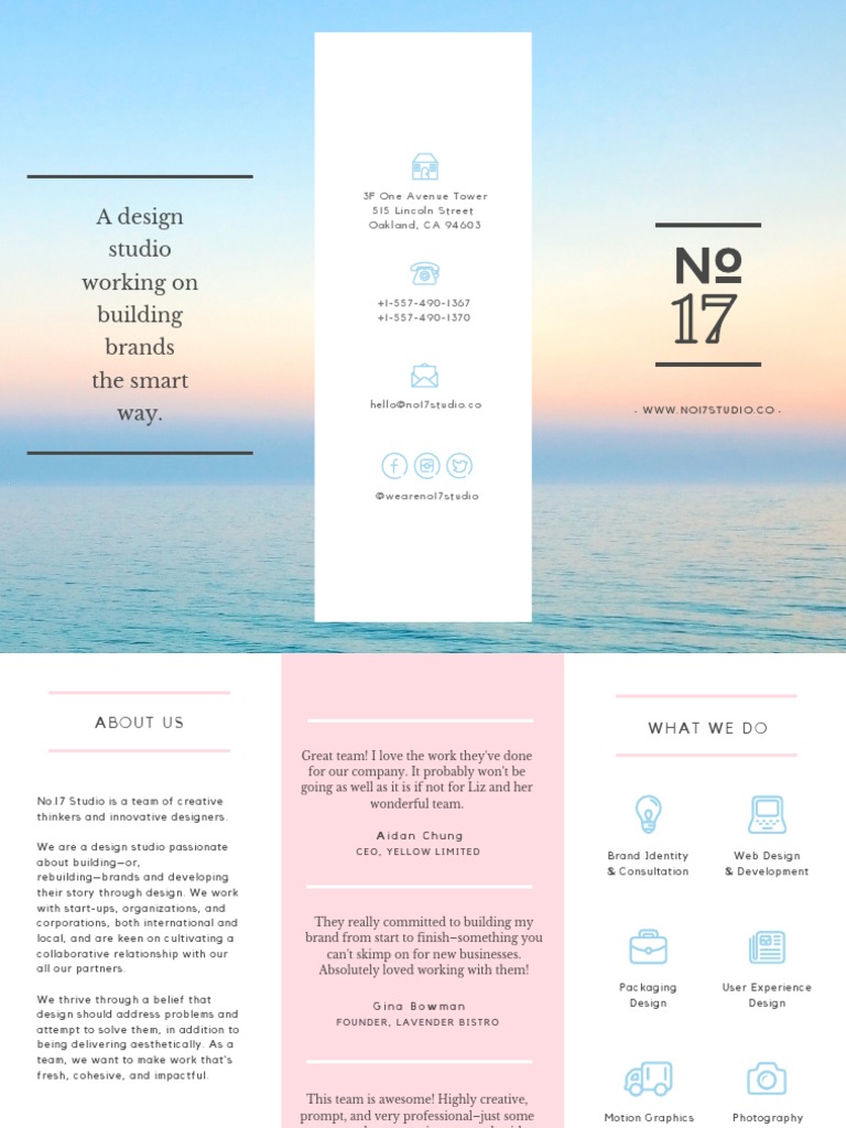 17 Design Studio Brochure | Download Free PDF | Marketing ...