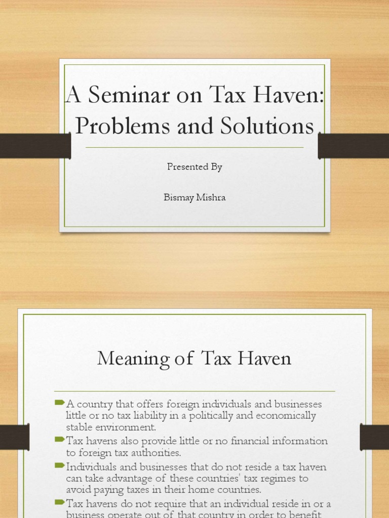 Tax Haven Seminar: Issues & Solutions | PDF | Tax Haven | Policy
