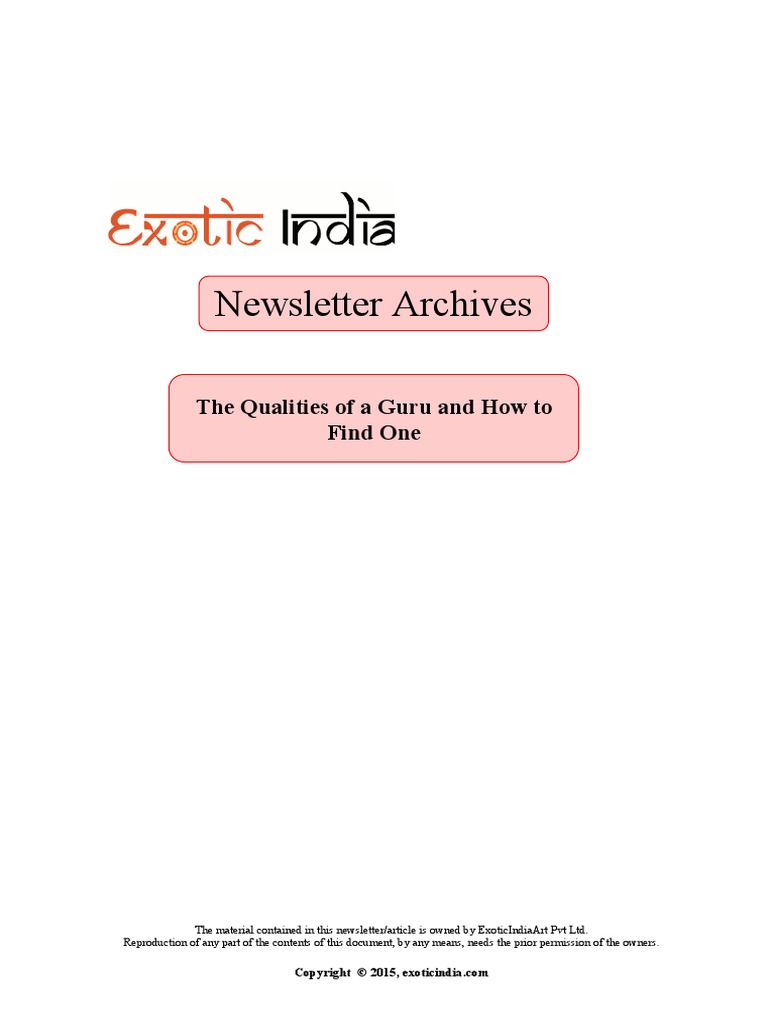 The Qualities of A Guru and How To Find One | PDF | Guru | Indian Religions