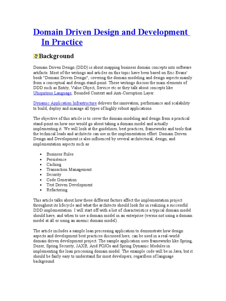 Domain Driven Design and Development in Practice | PDF | Object ...