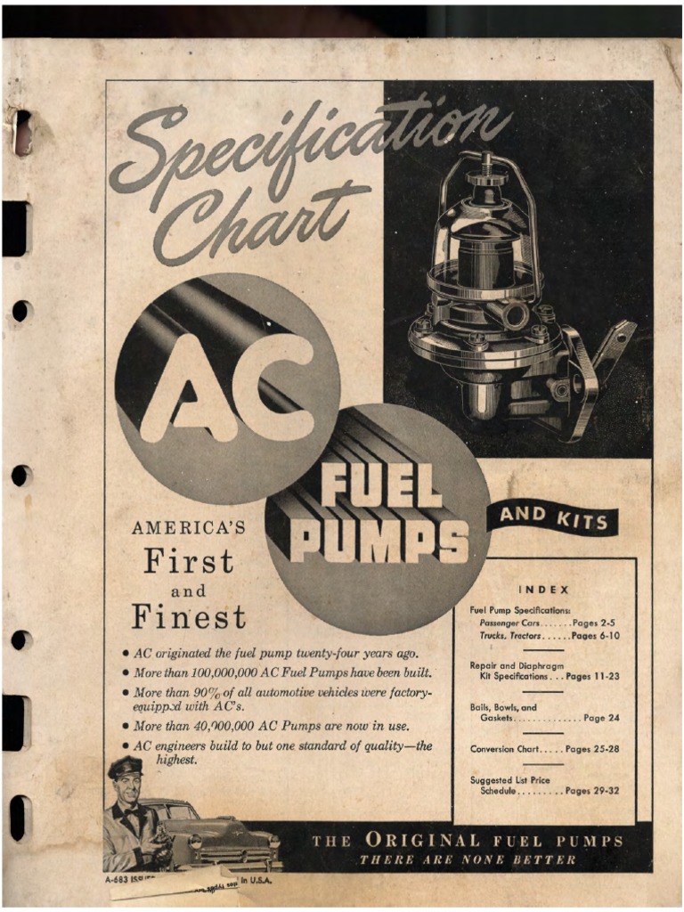 AC Fuel Pump Spec Chart | PDF