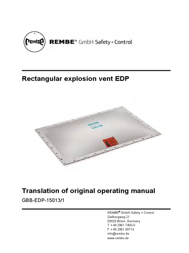 Rectangular Explosion Vent EDP | PDF | Safety | Screw