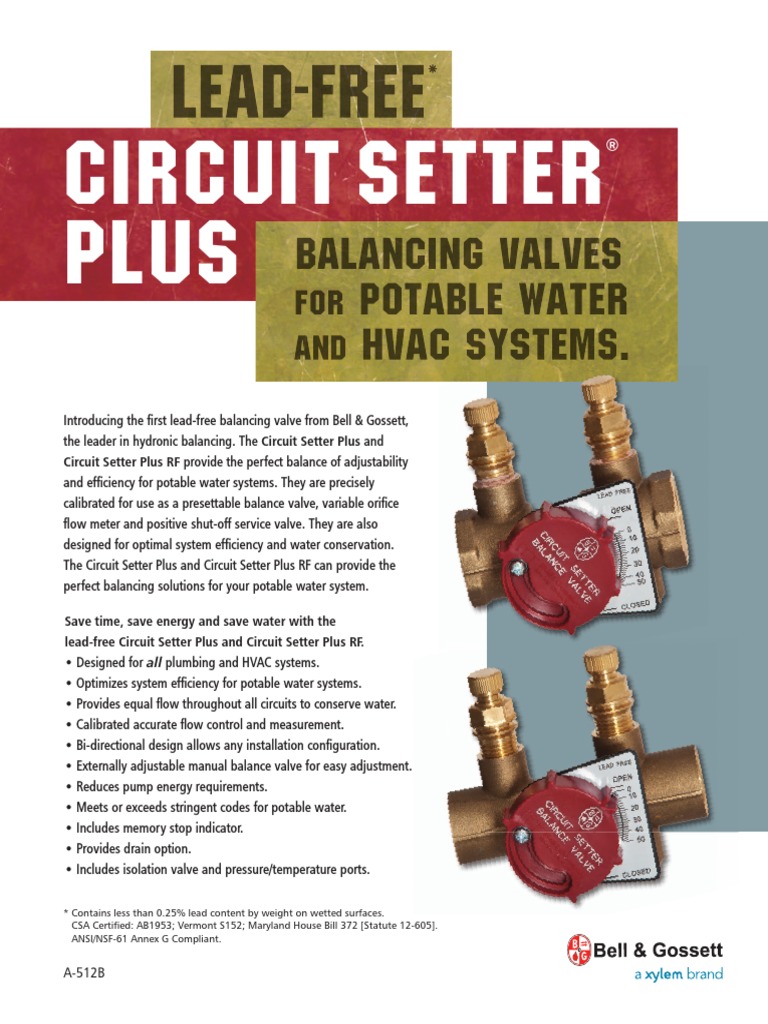 A-512B B&G Lead-Free Circuit Setter Plus Brochure | PDF | Valve | Water
