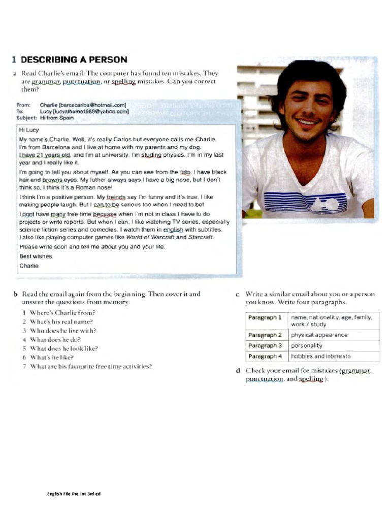 Describing People - Writing | PDF