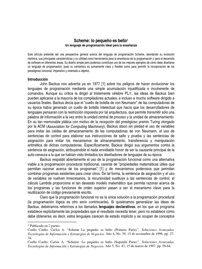 Scheme Pdf Pdf Esquema Lenguaje De Programación Programacion