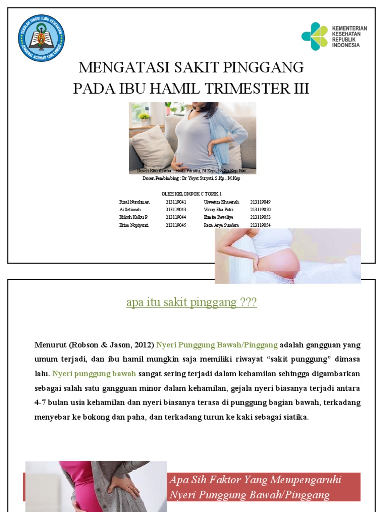 Lembar Balik - Mengatasi Sakit Pinggang Pada Ibu Hamil TMT 3 | PDF | Pengembangan Diri ...