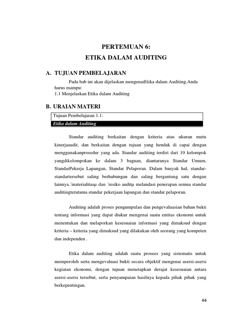 Pertemuan Ke-6 Etika Dalam Auditing | PDF