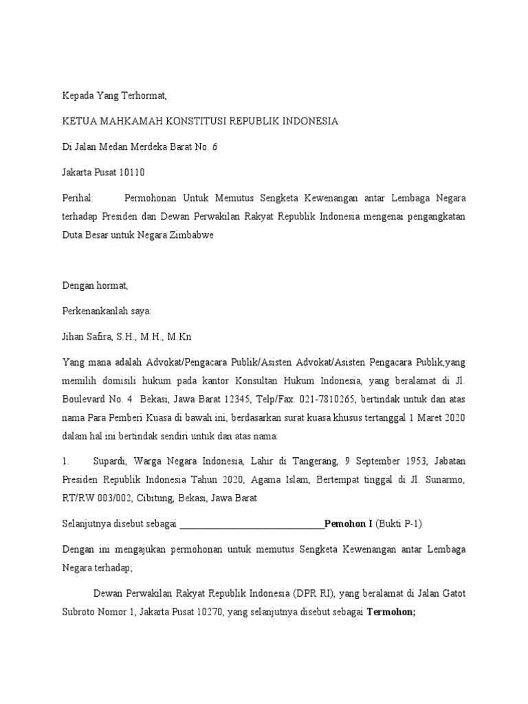 (Tugas Kuliah) Jihan Safira - Hamka Kelas B Reguler - Surat Permohonan ...