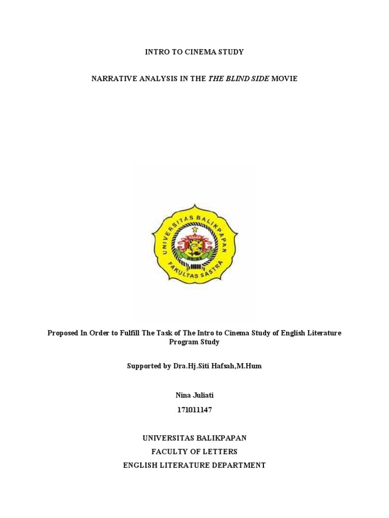 Intro To Cinema Study - Review Film The Blind Side | PDF