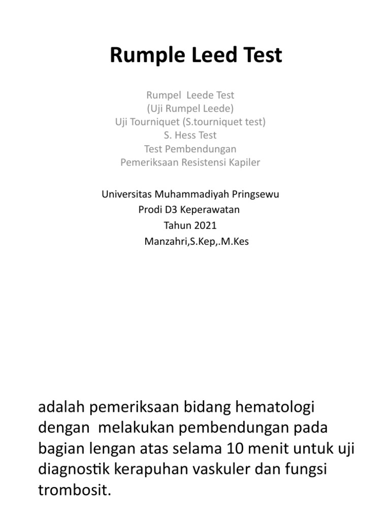 Rumple Leed Test | PDF