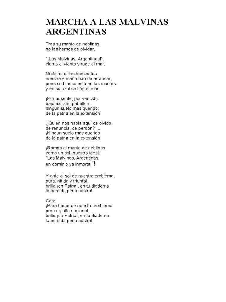 Marcha A Las Malvinas | PDF