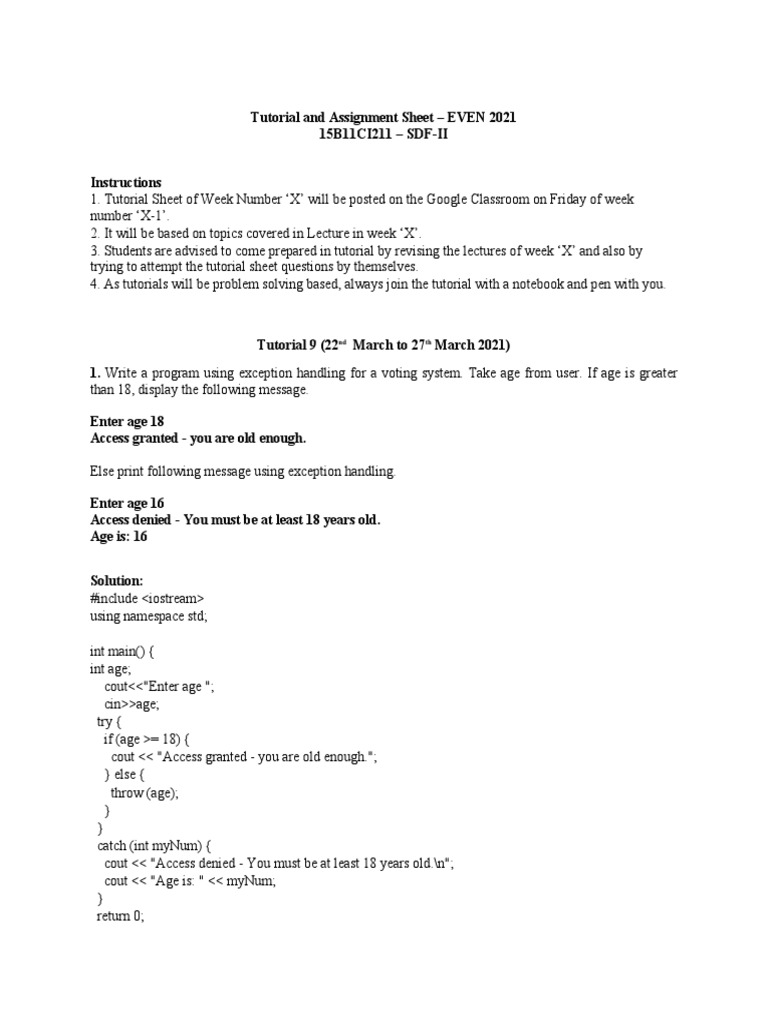 Tut 9 Pdf Namespace Parameter Computer Programming