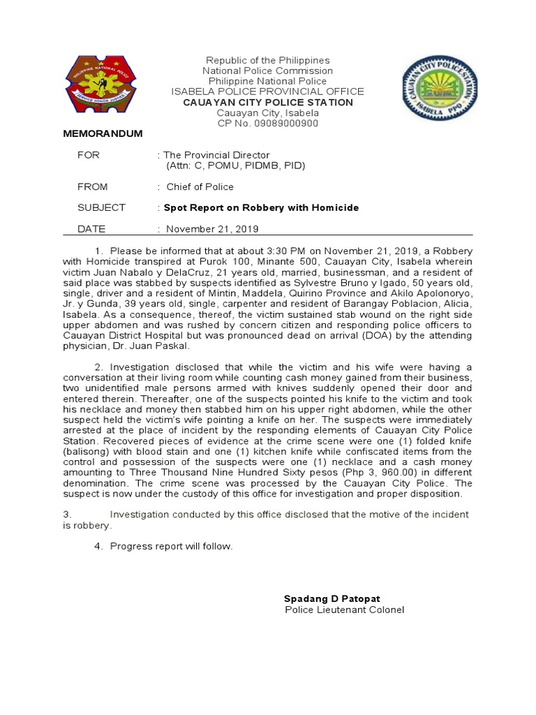 New Template For Spot Report | PDF | Crime Scene | Law Enforcement