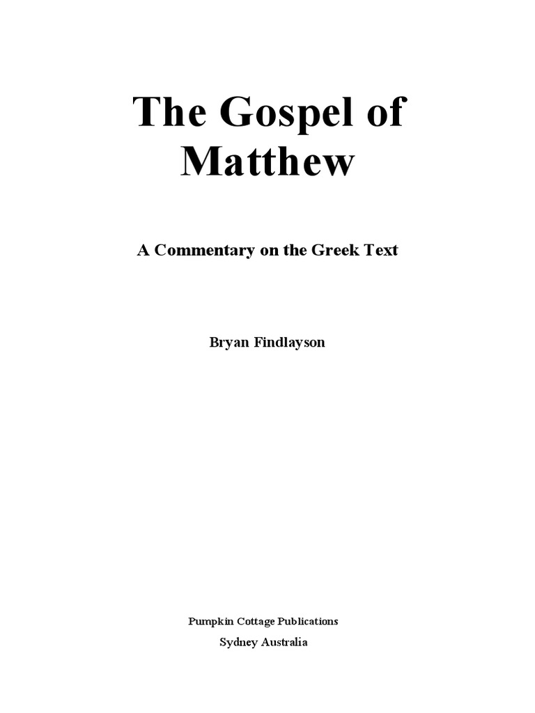 Gospel of Matthew | PDF | Gospel Of Matthew | Gospel Of Mark