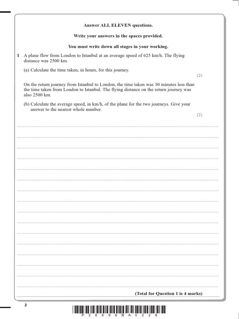 Answer ALL ELEVEN Questions. Write Your Answers in The Spaces Provided ...