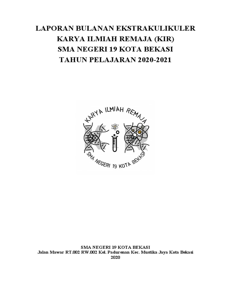Laporan Bulanan Ekskul KIR TP 2020-2021 | PDF