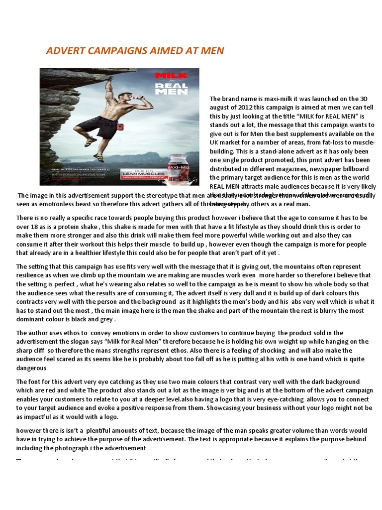 "Maxi Milk: Advertising for Real Men" | PDF | Advertising | Business
