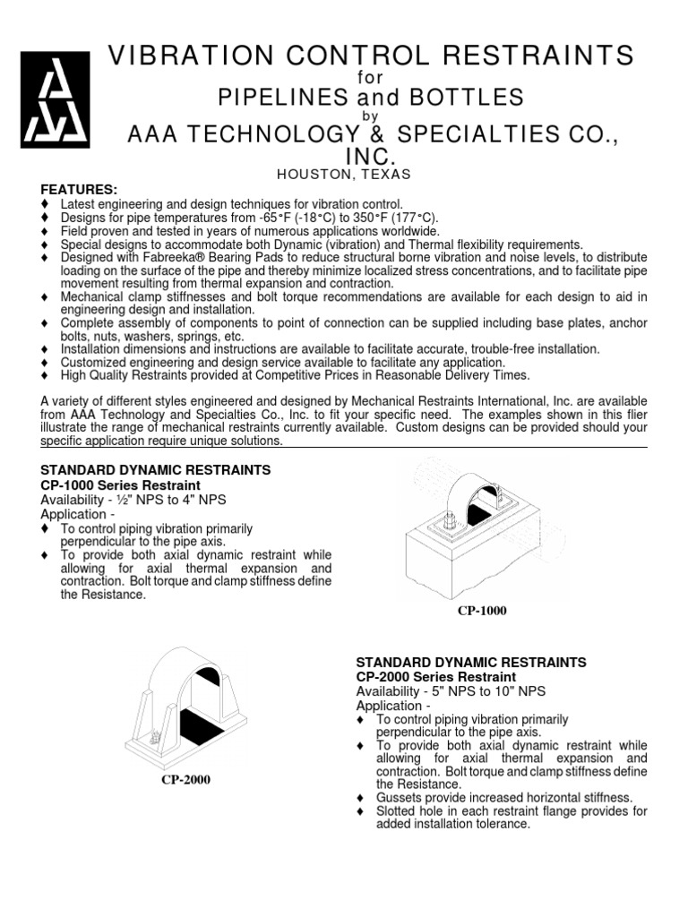 Vibration Control Restraints | PDF