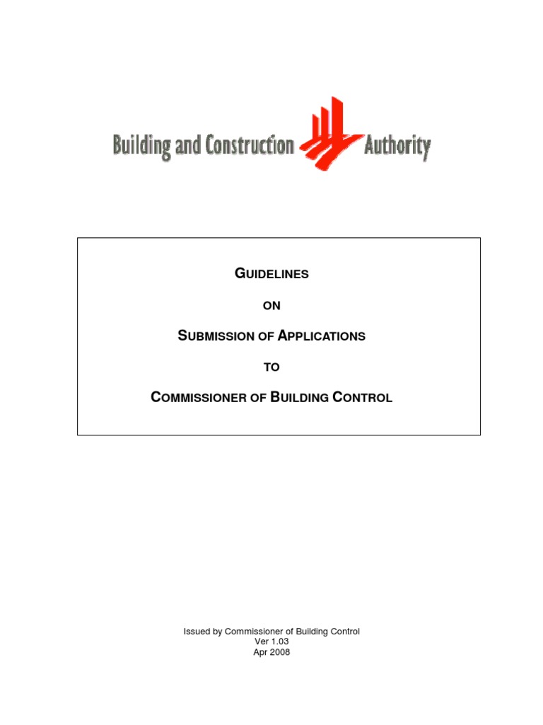 Guidelines on Submission of Applications to Commissioner of Building ...