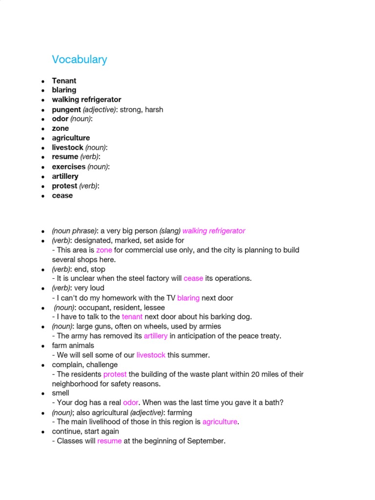 Vocabulary Complaint Students | PDF | Verb | Linguistics