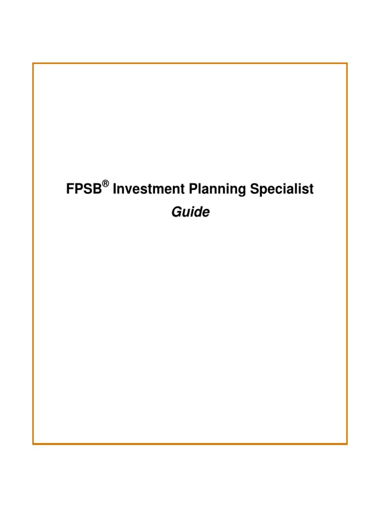 CFP Syllabus Module 1 FPSB Investment Planning Specialist Guide | PDF | Exchange Traded Fund ...