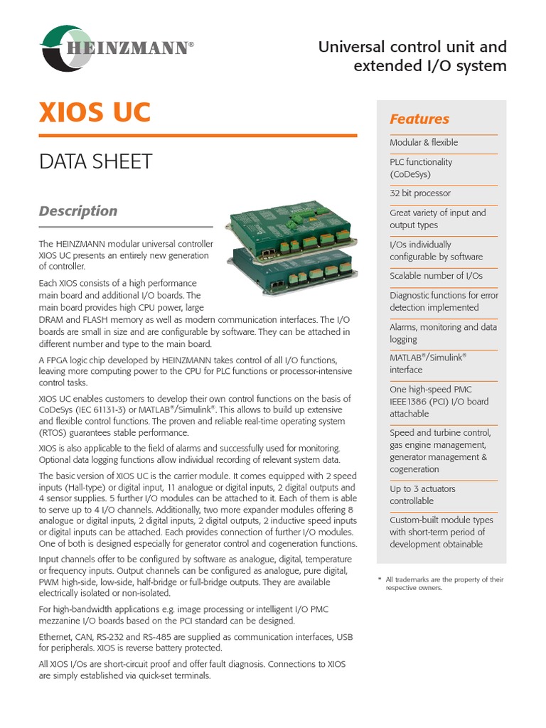 DS - XIOS UC - ECU and Extended I O System - e | PDF | Programmable Logic Controller | Operating ...