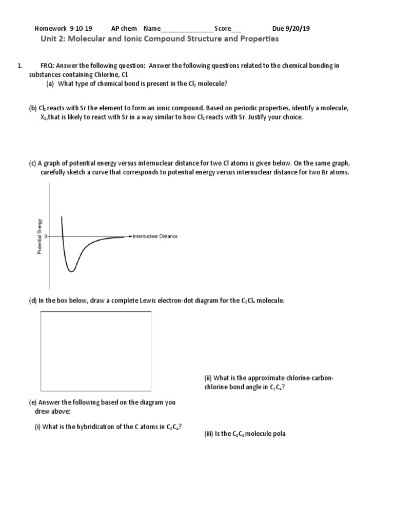 Unit 2: Molecular and Ionic Compound Structure and Properties | PDF ...