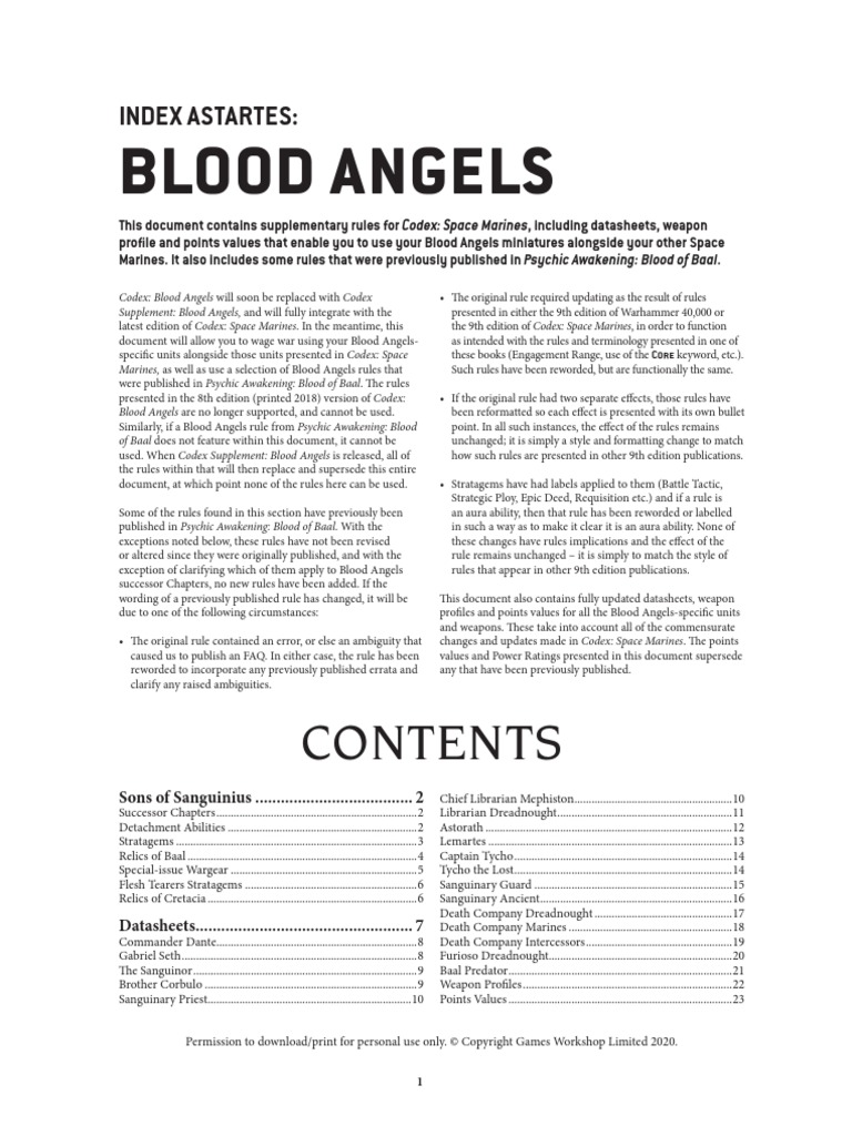 Index - Blood Angels | PDF | Infantry | Wars & Military