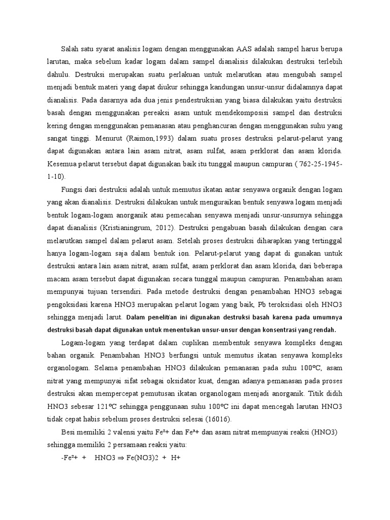 Proses Destruksi Sampel AAS | PDF