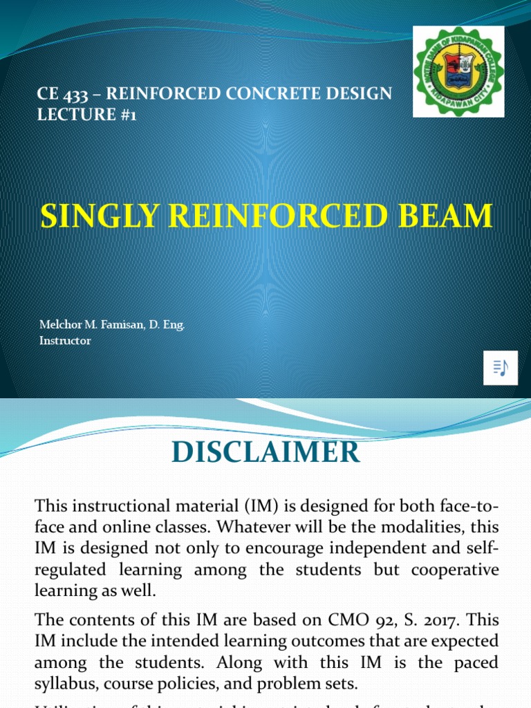 Chapter 1-Singly Reinforced Beam | PDF | Strength Of Materials | Beam ...